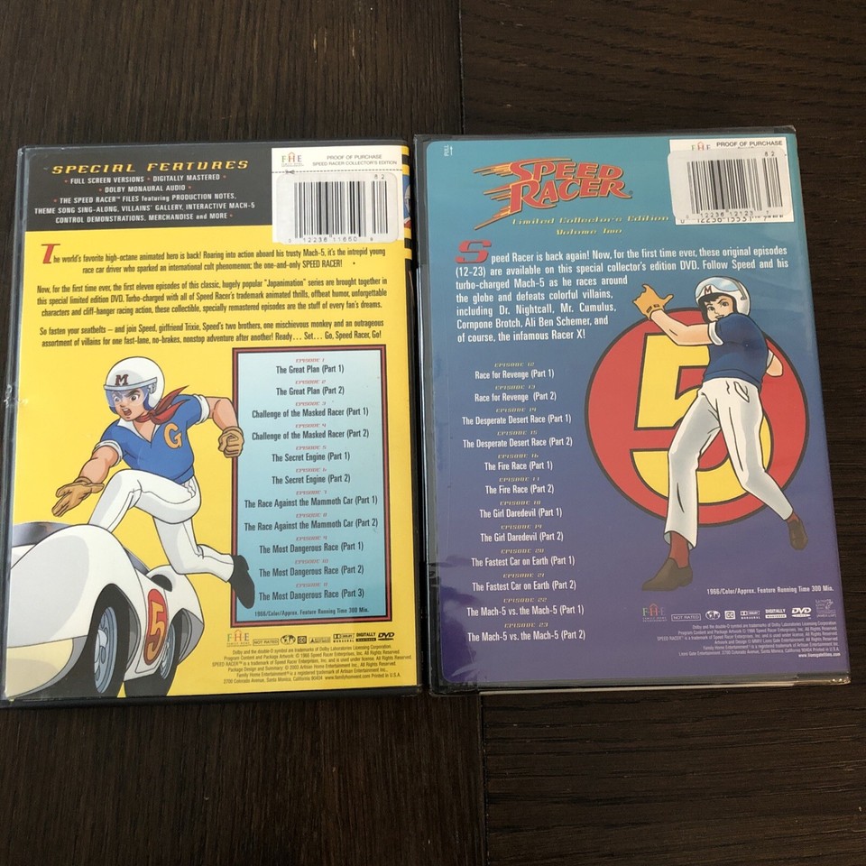 Speed Racer Limited Collectors Edition Volume 1 And 2 2004 Dvd Set NEW ...