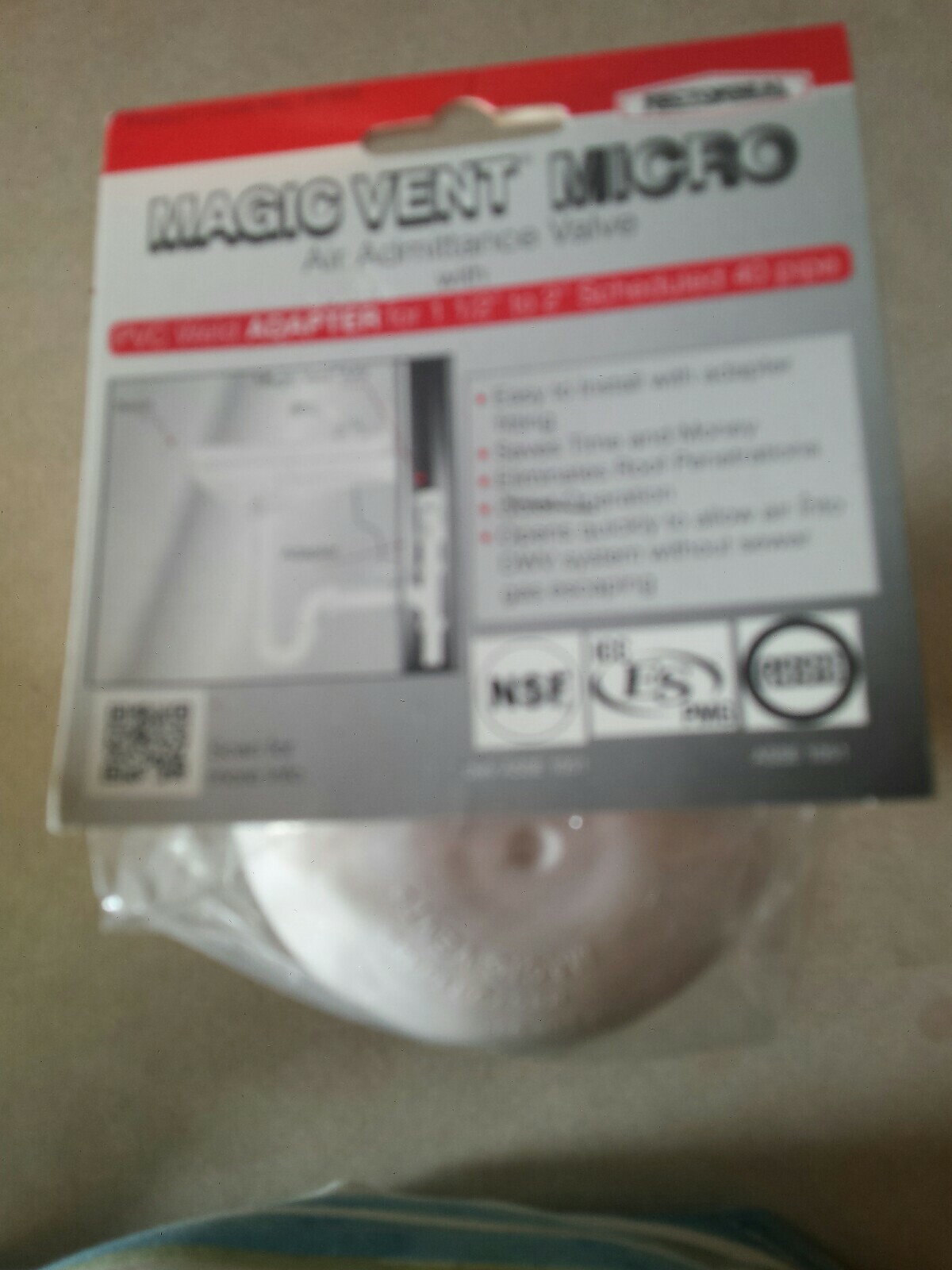 Rectorseal, Magic Vent Micro No 97405, Air Admittance Valve with PVC ...