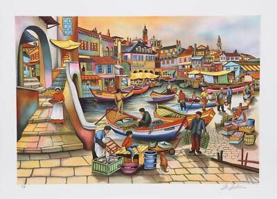 Ari Gradus, Bringing In the Catch, Lithograph. Signed and Numbered in ...