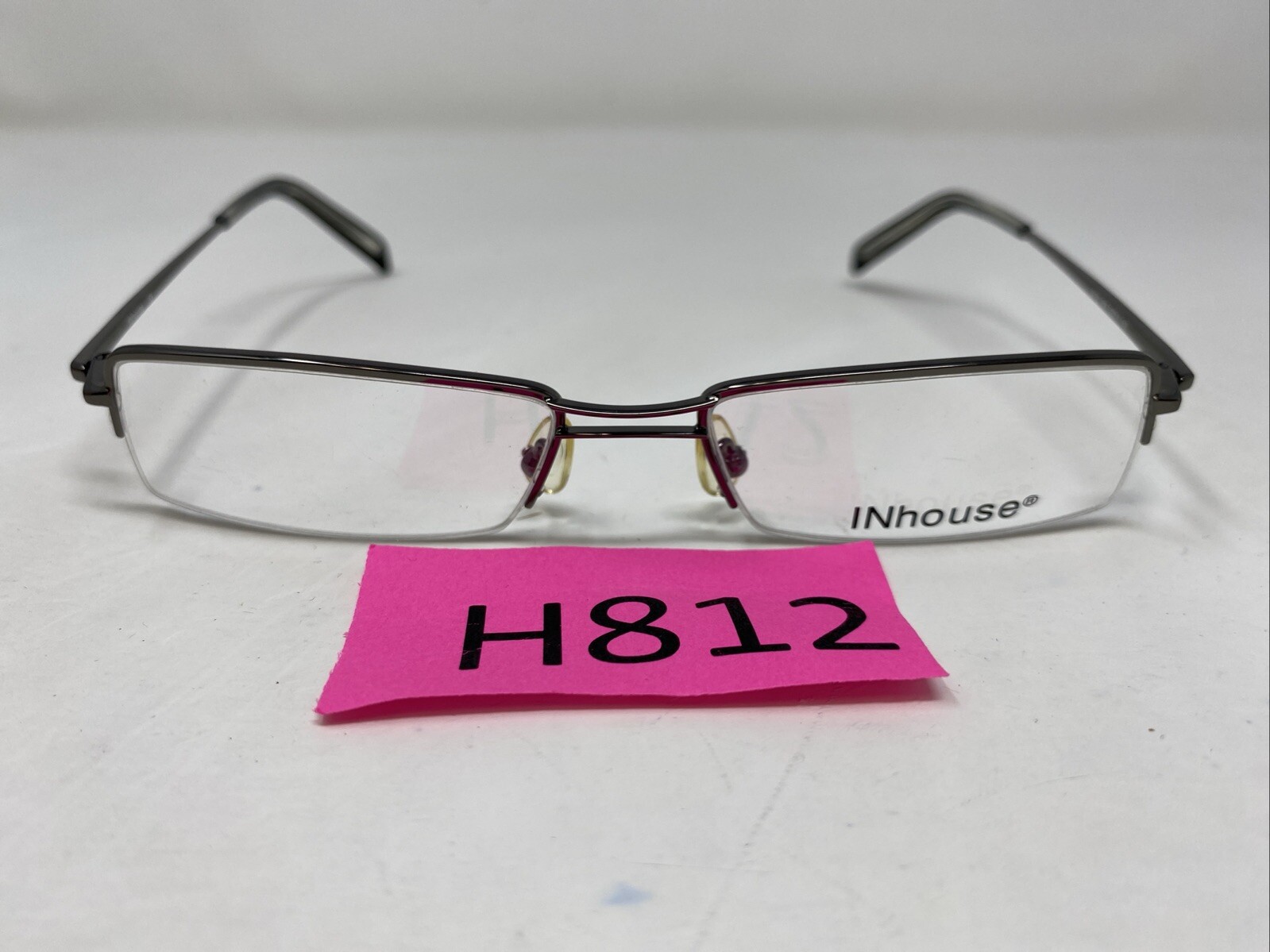 INhouse 2570 GM 52-17-140 Gunmetal Metal Half Rim Eyeglasses Frame H812 ...