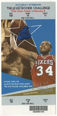 2002 NBA ROOKIE CHALLENGE Basketball Ticket All-Star Weekend CHARLES ...