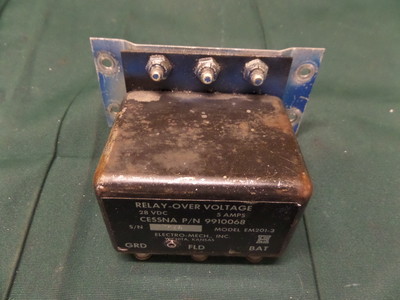 TWIN CESSNA 310 Q OVER VOLTAGE RELAY 9910068 MODEL EM201-3 ELECTRO-MECH ...
