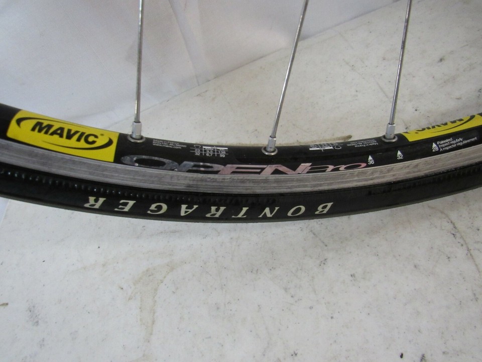 Campagnolo Record Hubs Laced to Mavic Open Pro Rims w/Newer Bontrager ...