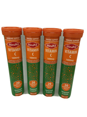 80x Minavit Effervescent Tablets Vitamin C Imunne support 4 X 20 ...