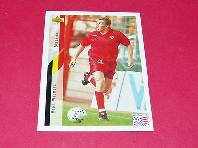 MARC WILMOTS BELGIË DIABLES ROUGES FOOTBALL CARD UPPER USA 94 PANINI ...