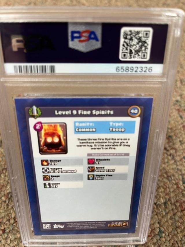 2018 Topps Clash Royale Card Fire Spirits PSA 9 first graded ever | eBay