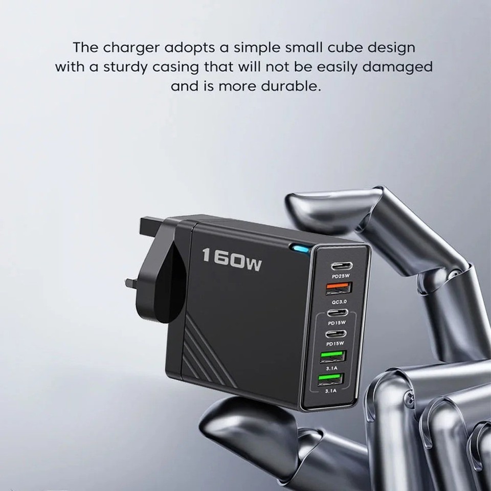 USB Phone Charger Socket Multi 6-Ports Charging Station Adapter with UK ...