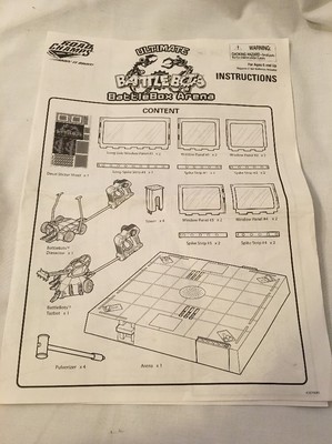 Battlebots Arena set Battlebox Instructions Only 2001 Road Champs ...
