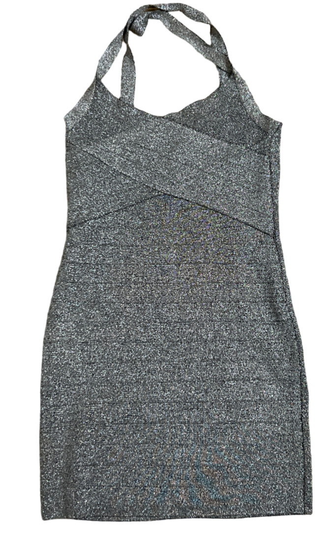 Fredericks of Hollywood Metallic Silver Fitted Short … - Gem