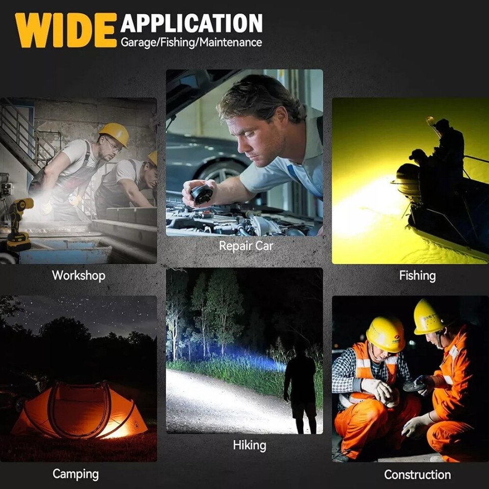 Cordless LED Pivoting Work Light For DeWALT LED 20V 20Volt MAX Flashlight TOOLS | eBay