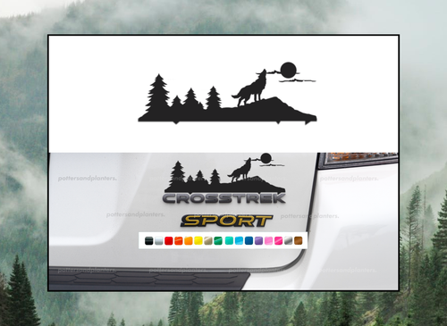 For 2018-2025 Subaru Crosstrek Wolf Top of Rear Emblem Badge Vinyl ...