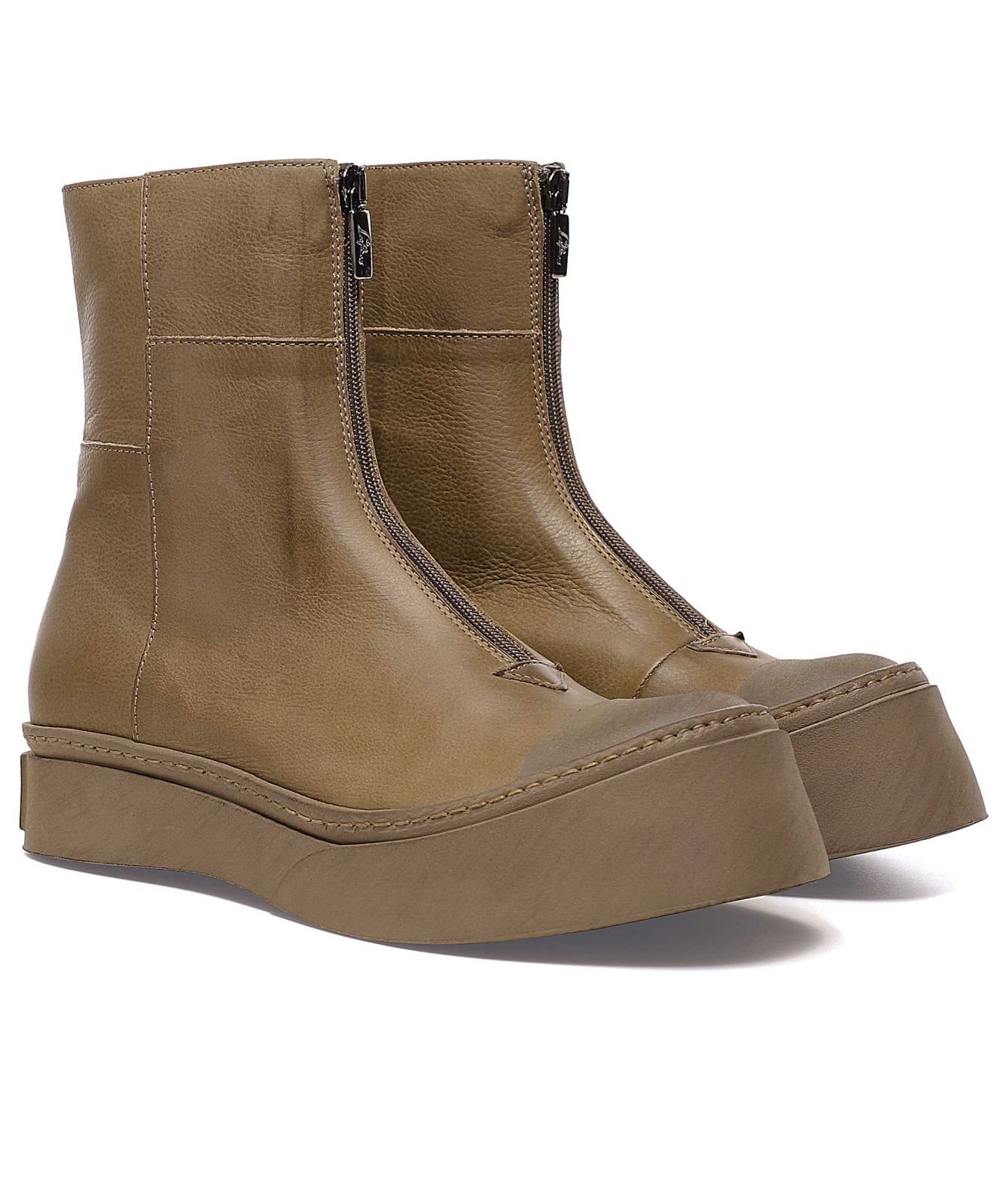 LOFINA LEATHER MOLDED SOLE ZIP BOOTS IN BEIGE SIZE UK 5 / EU 38 *RRP £ ...