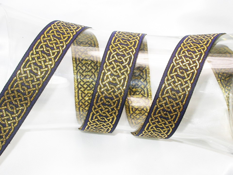 Jacquard Ribbon 1" (25mm) Celtic Hexagonal Rope lots of colors | eBay