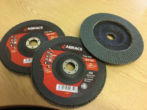Abracs Flap Discs 180 x 22m x 40g Zirconium | eBay UK
