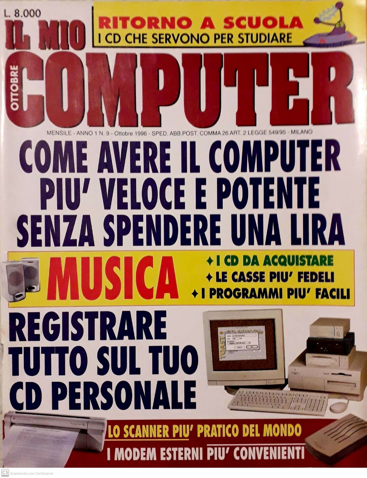 Rivista mensile IL MIO COMPUTER Anno 1 n.9 Ottobre 1996 con CD-ROM ...