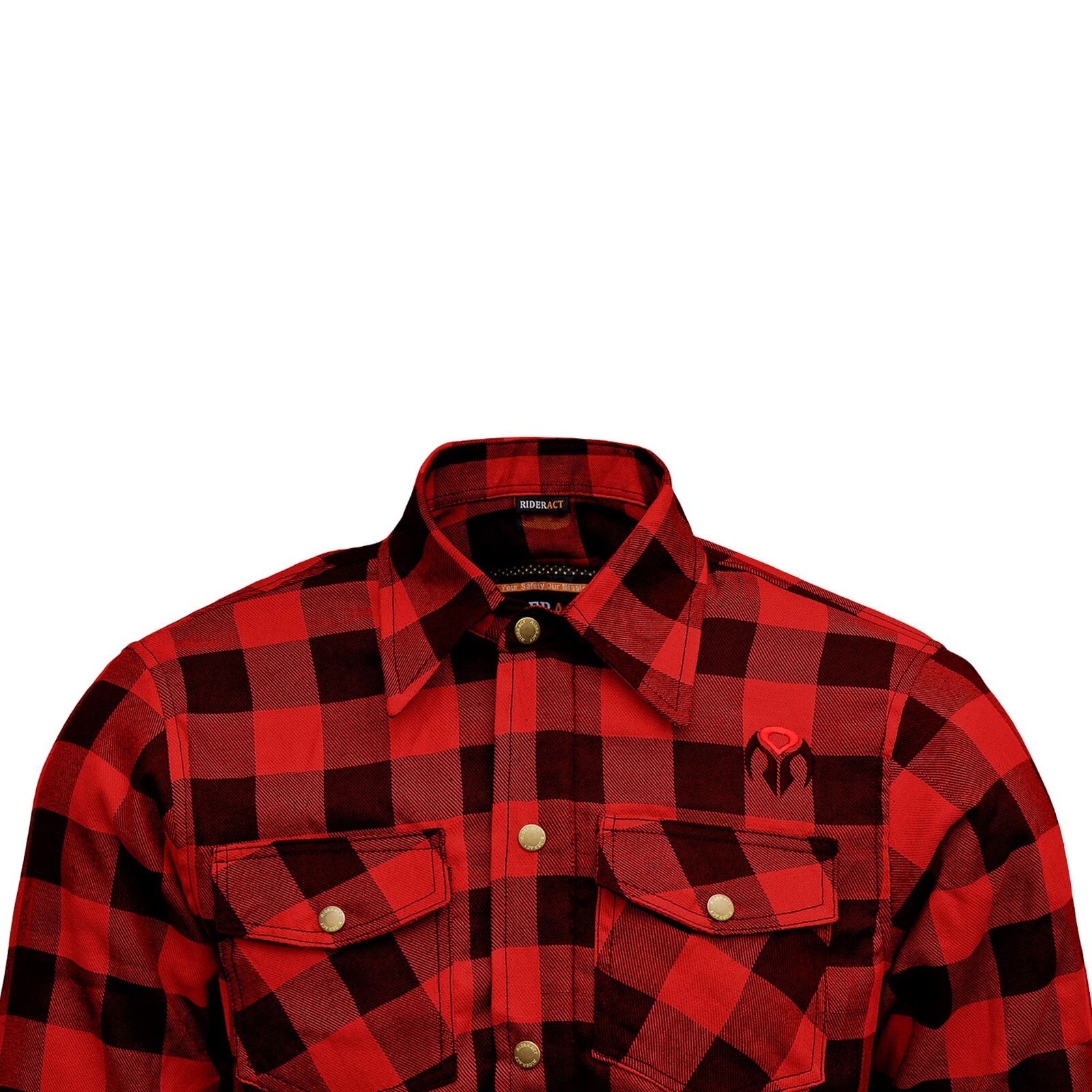 RIDERACT® Motorcycle Flannel Shirt Zippered Motorbike Riding Jacket ...