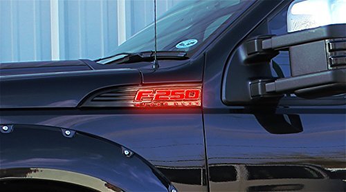 F250 Illuminated LED Side Emblem in Black Case Compatible with Ford ...