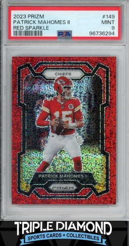 2023 Panini Prizm Patrick Mahomes II Red Sparkle Prizm SP PSA 9 Mint ...