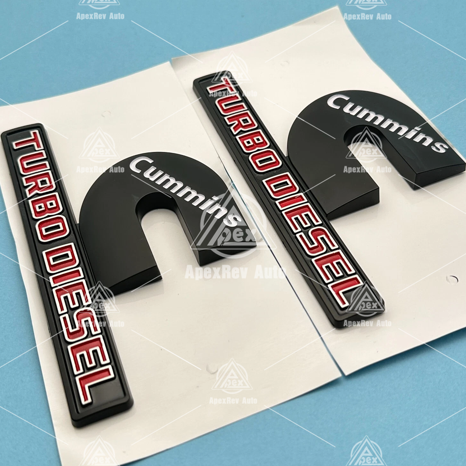 Fender Cummins Turbo Diesel Emblems Badge For RAM 2500 3500 Black Red ...