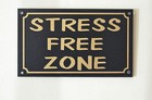 STRESS FREE ZONE sign or sticker 190x58mm man woman cave joke party ...