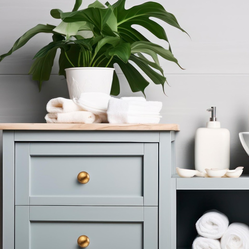 24 Pack 1 Inch Diameter Round Solid Vintage Antique Brass Cabinet Knobs ...