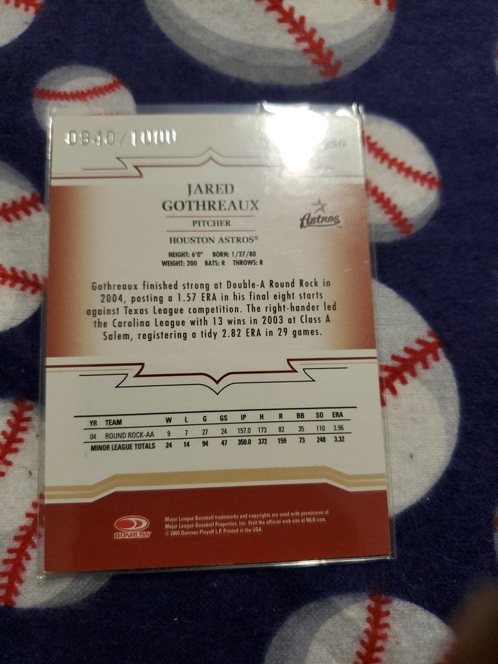 2005 Throwback Threads Signature Marks #250 Jared Gothreaux 0940/1000(C ...