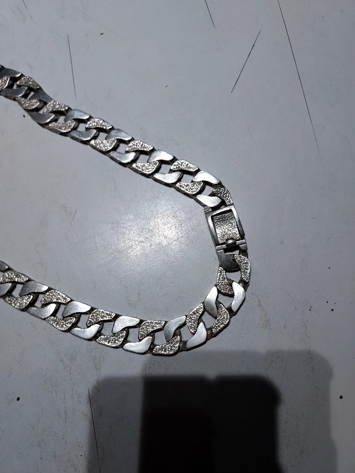 Heavy Silver Chaps Chain Necklace | eBay UK