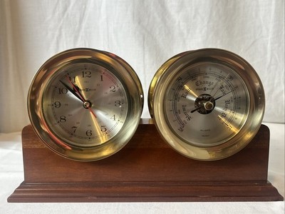 Vintage Howard Miller Barometer and Clock 643-541, Brass & Wood | eBay