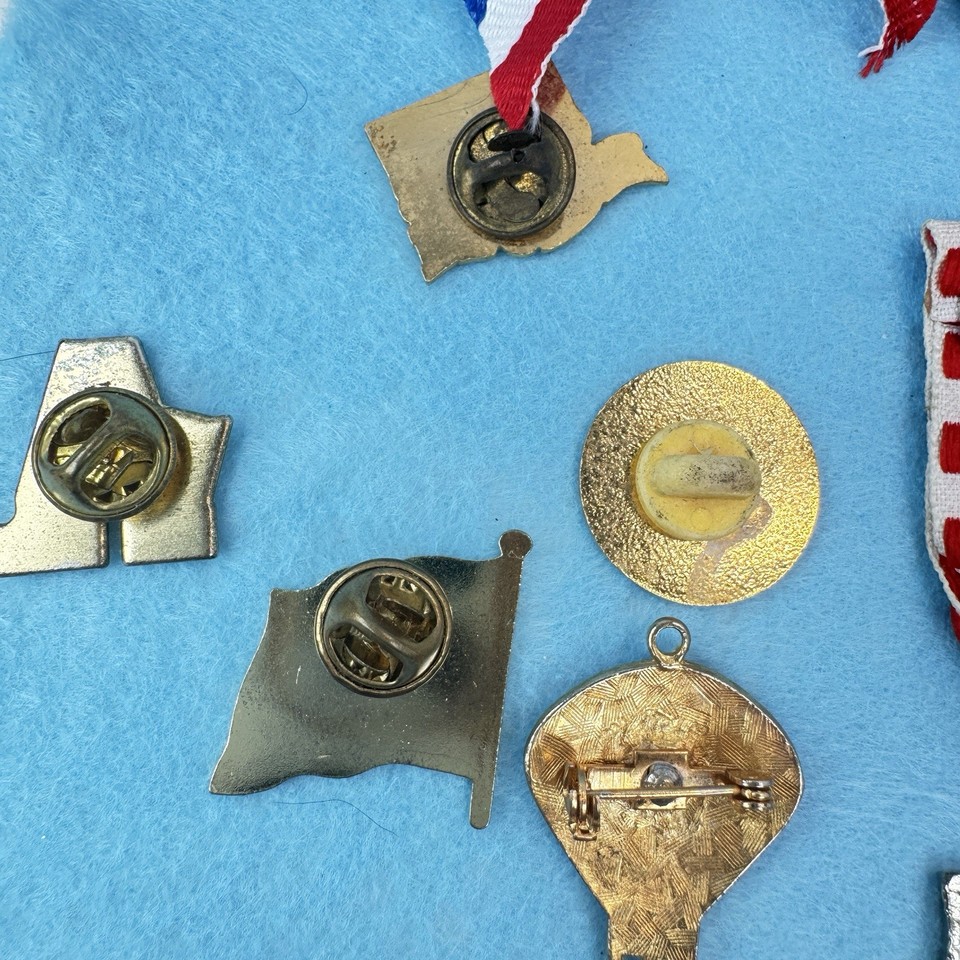 Lot Of 12 Vintage Patriotic Pins Badges USA Flags Navy Ribbon Enamel | eBay