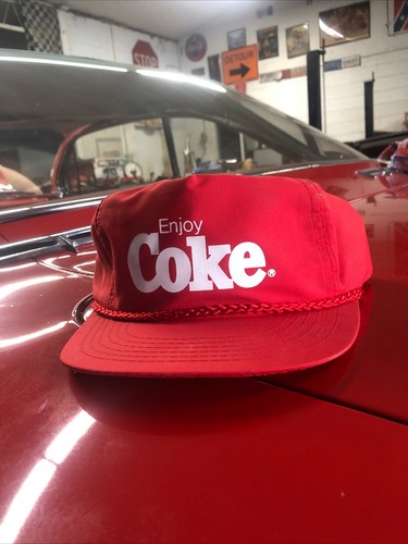 Vintage Snapback Hat Enjoy Coke Red White Rope Coca Cola Cap Designer ...