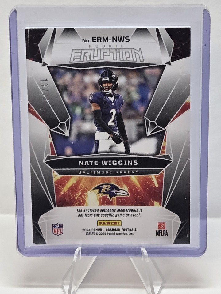 2024 Panini Obsidian Rookie Eruption Nate Wiggins Patch Red /75 RC ...