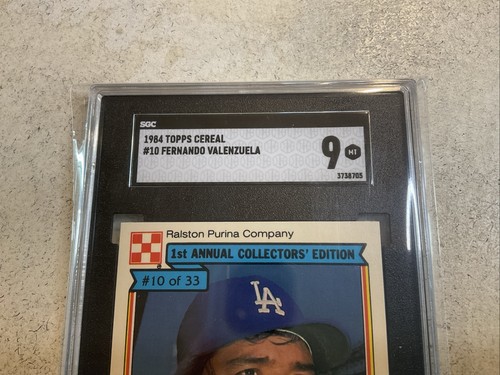 1984 TOPPS CEREAL#10 FERNANDO VALENZUELA-RALSTON PURINA CO. GRADED SGC ...