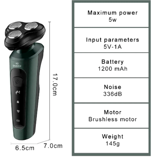 Mens Electric Shaver Razor Wet Dry Rechargeable Rotary Cordless USB ...