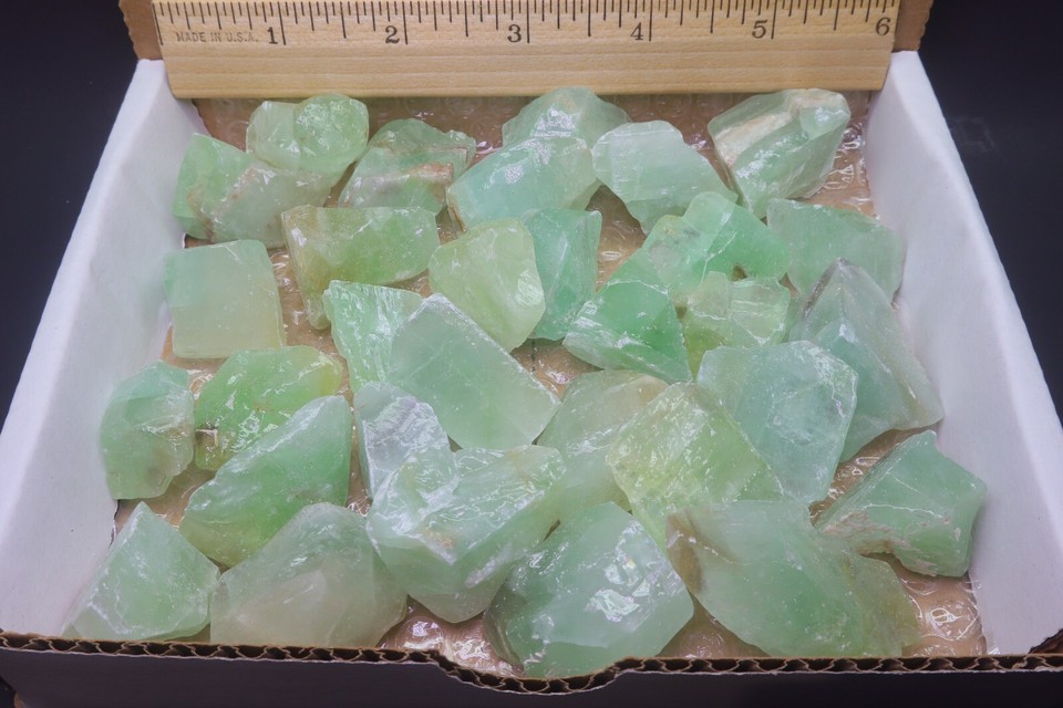 Green Calcite Box 1 Lb Bright Green Natural Crystal Chunks Mineral ...