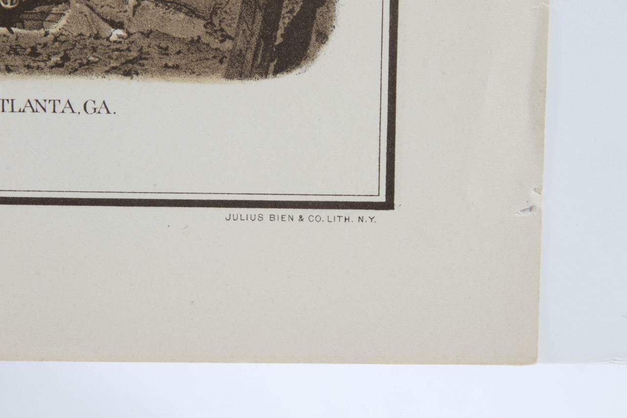 Antique Atlas Map 1893 Lithograph Plate CXXVIII Rebel Lines 12 Image ...