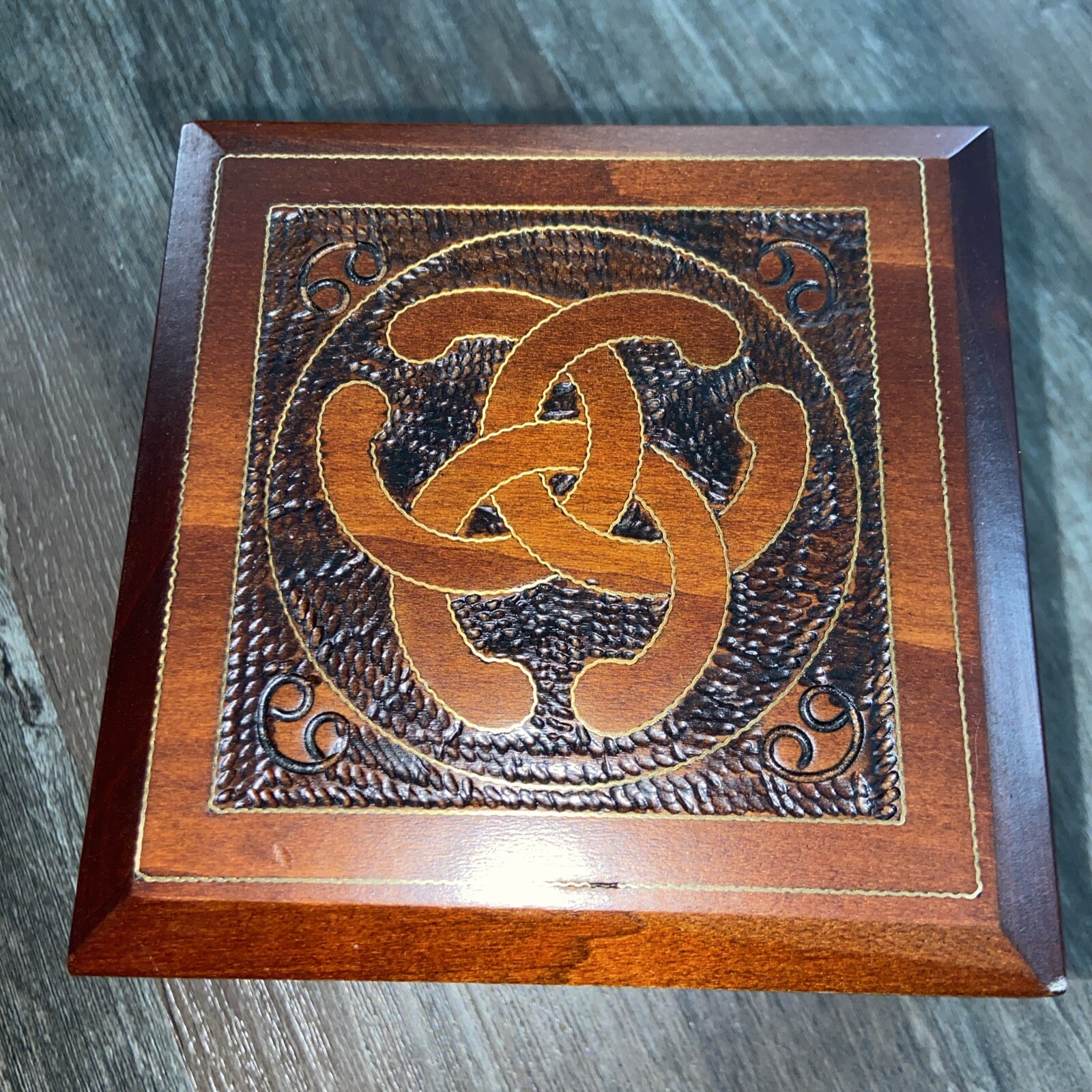 Celtic Knot Box Handmade Wood Keepsake Secret Opening Trick Puzzle ...