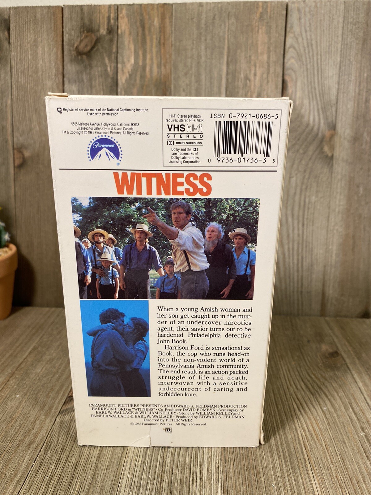 Vintage Witness VHS VCR Movie Kelly Mcgillis | Grelly USA
