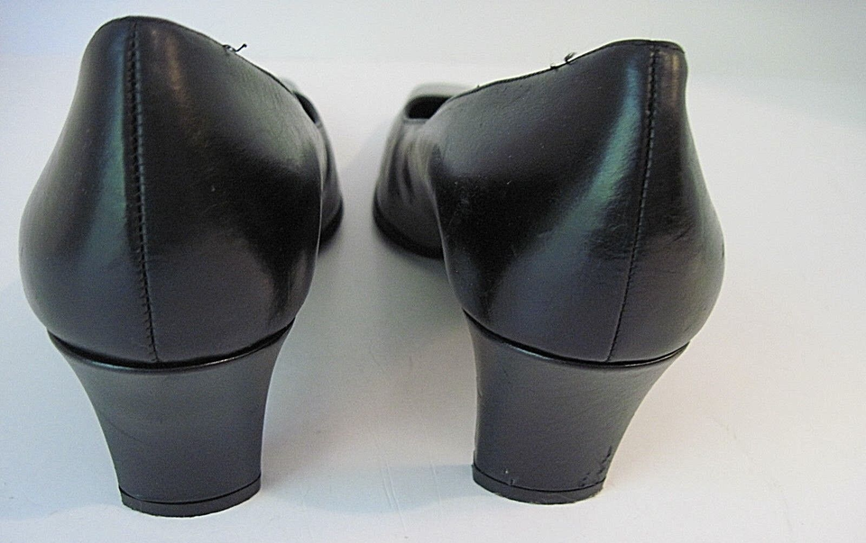 RANGONI FIRENZE Italian Women’s Black Leather Heels Pumps Size 7 B | eBay