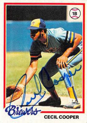 Cecil Cooper autographed Baseball Card (Milwaukee Brewers) 1978 Topps ...