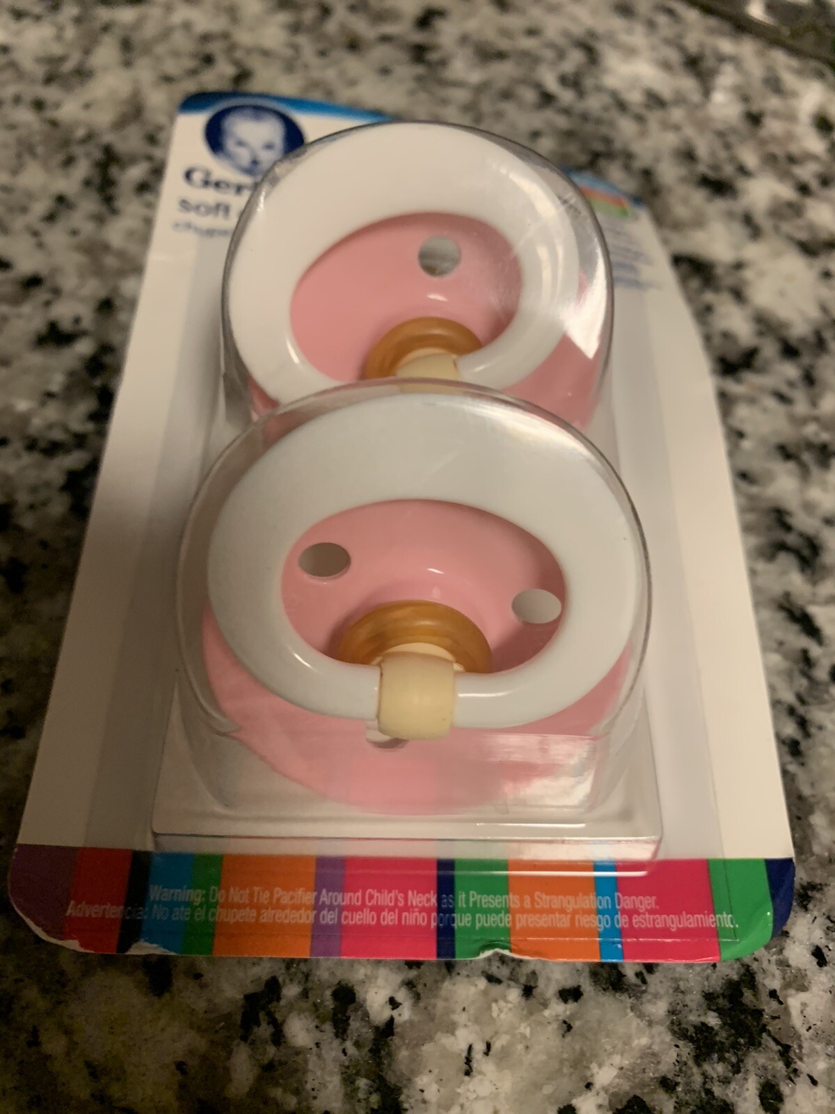 4 Gerber First Essentials Soft Center Latex Pacifiers 0m Helps Reduce ...