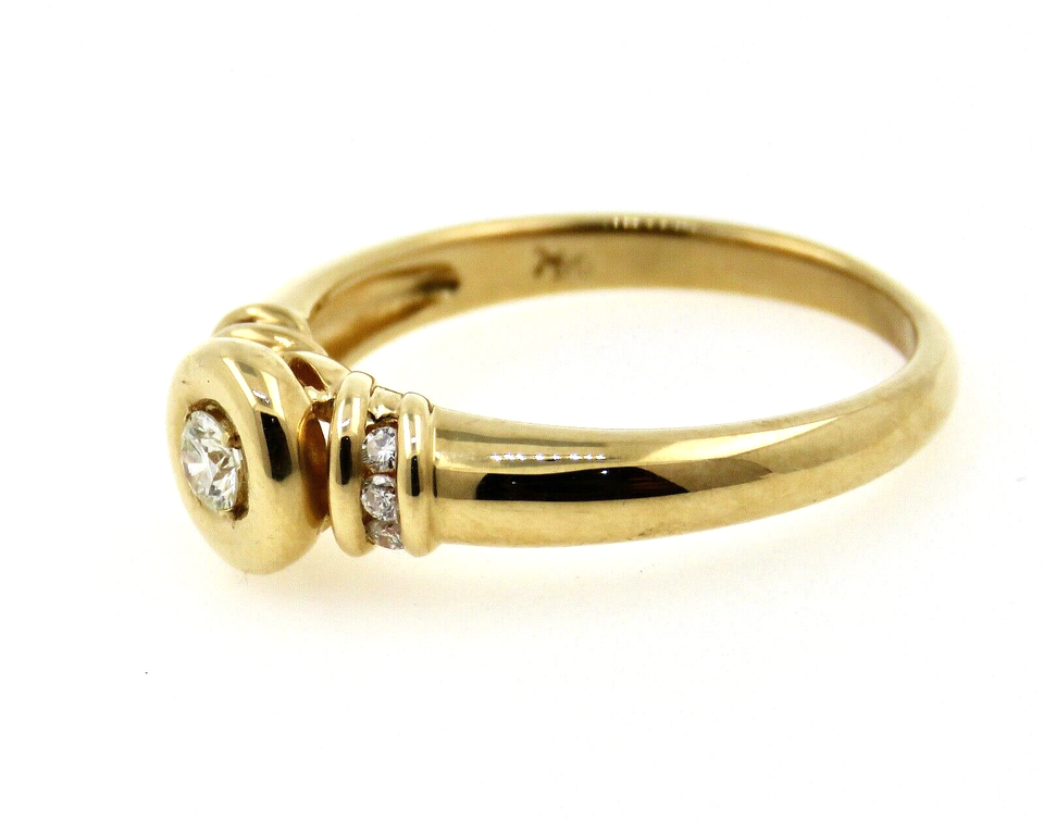 0.35ct H VS1 Diamond Engagement Ring 18ct Yellow Gold UK Size O 1/2 ...