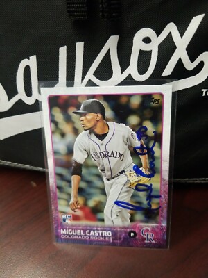 Miguel Castro New York Yankees Autographed Baseball Card In person auto ...