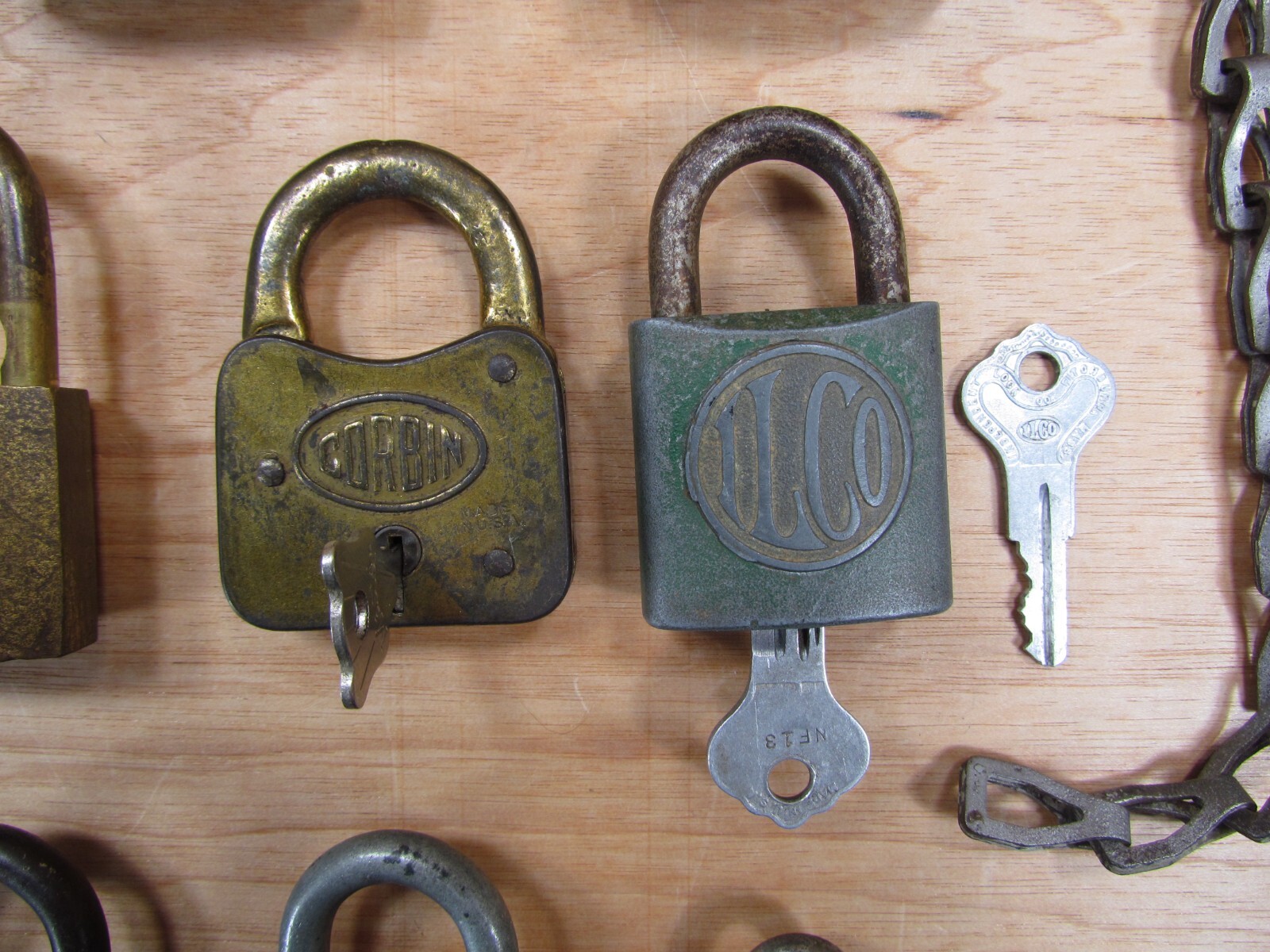 Lot Of 23 Antique Vintage Padlock Locks & 58 Keys Yale Ilco Corbin ...
