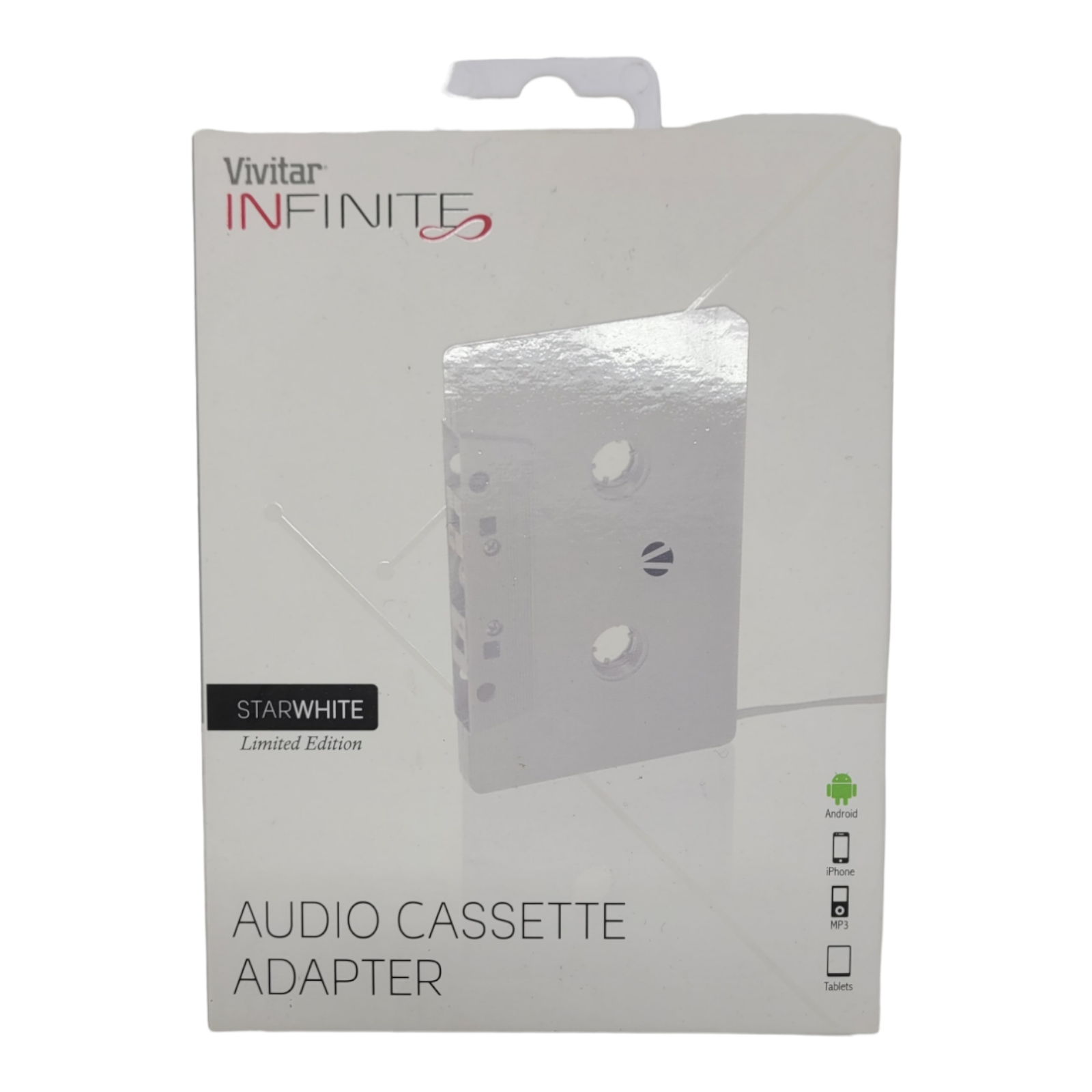 Vivitar Infinite Audio Cassette Tape Adapter for Mp3 Players White for ...