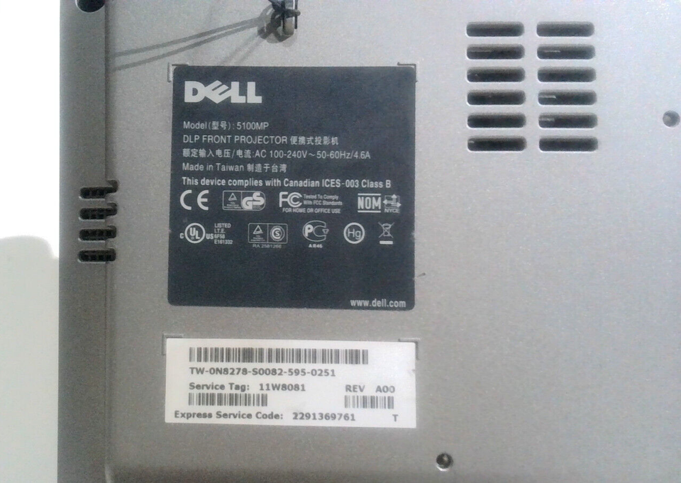 NICE FIND Dell Projector 5100MP Accessories Cables Laser Manual Rolling ...