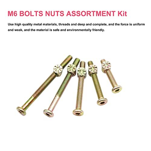 M6 Baby Crib Hardware Replacement Kit 50pcs Socket Cap Bolts Barrel ...