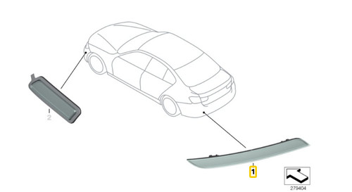 NEW BMW 4 F32 REAR BUMPER RIGHT SIDE REFLECTOR 63147847234 7847234 2014 ...