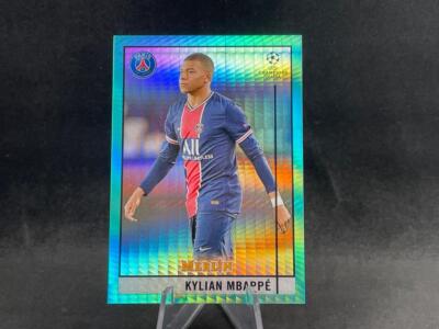 2020-21 TOPPS MERLIN SOCCER KYLIAN MBAPPE #100 AQUA PRISM REFRACTOR SP ...