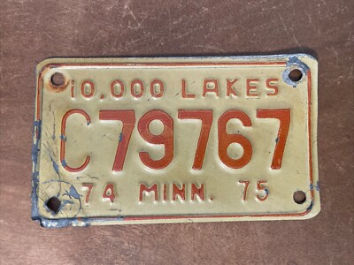 1974 1975 Minnesota License Plate Motorcycle # C79767 | eBay