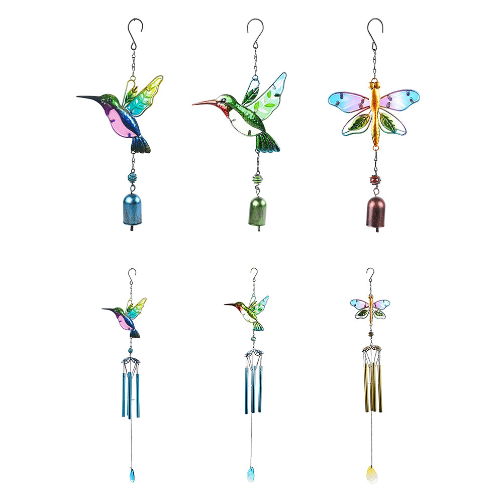 Metal Bird Wind Chime Hummingbird/Dragonfly Wind Chime Indoor Garden ...